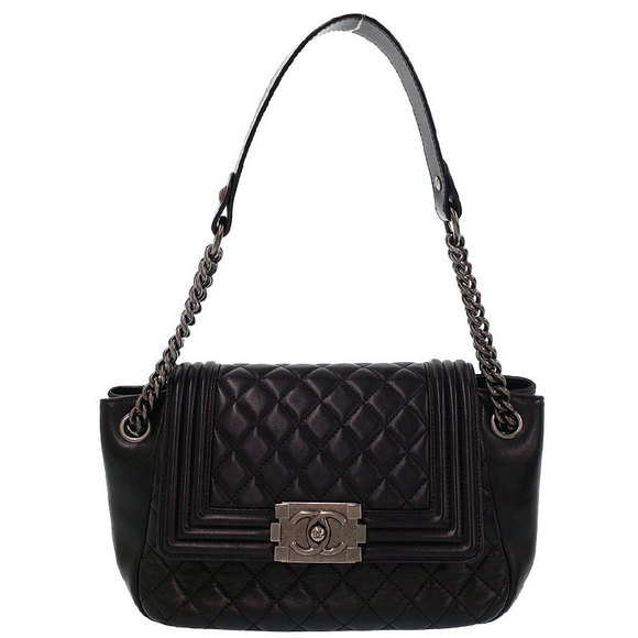 CHANEL | Bags | Chanel Boy Chain Shoulder Bag Black | Poshmark